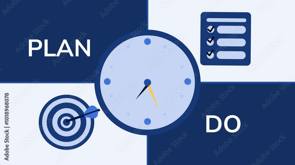 2d animation concept of planning and time management Stock Video ...