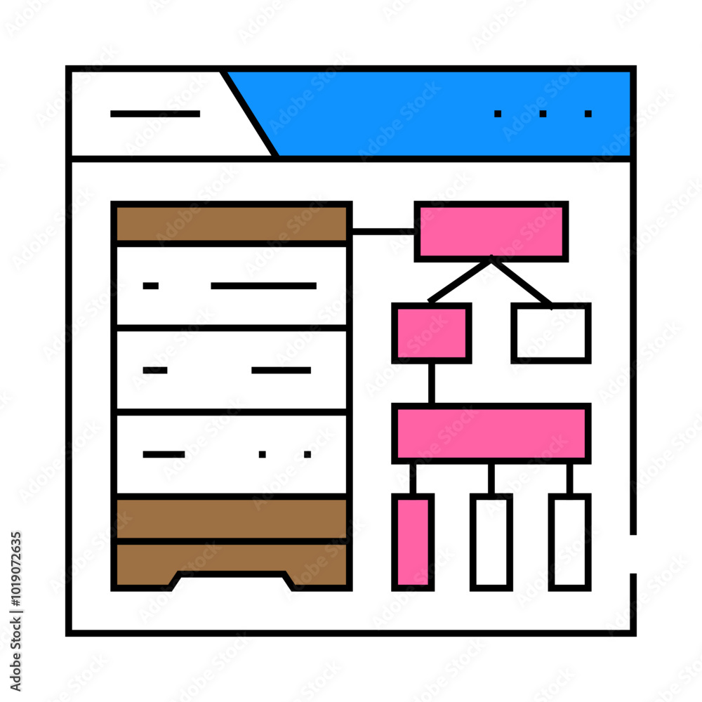 schema development database line icon vector. schema development ...