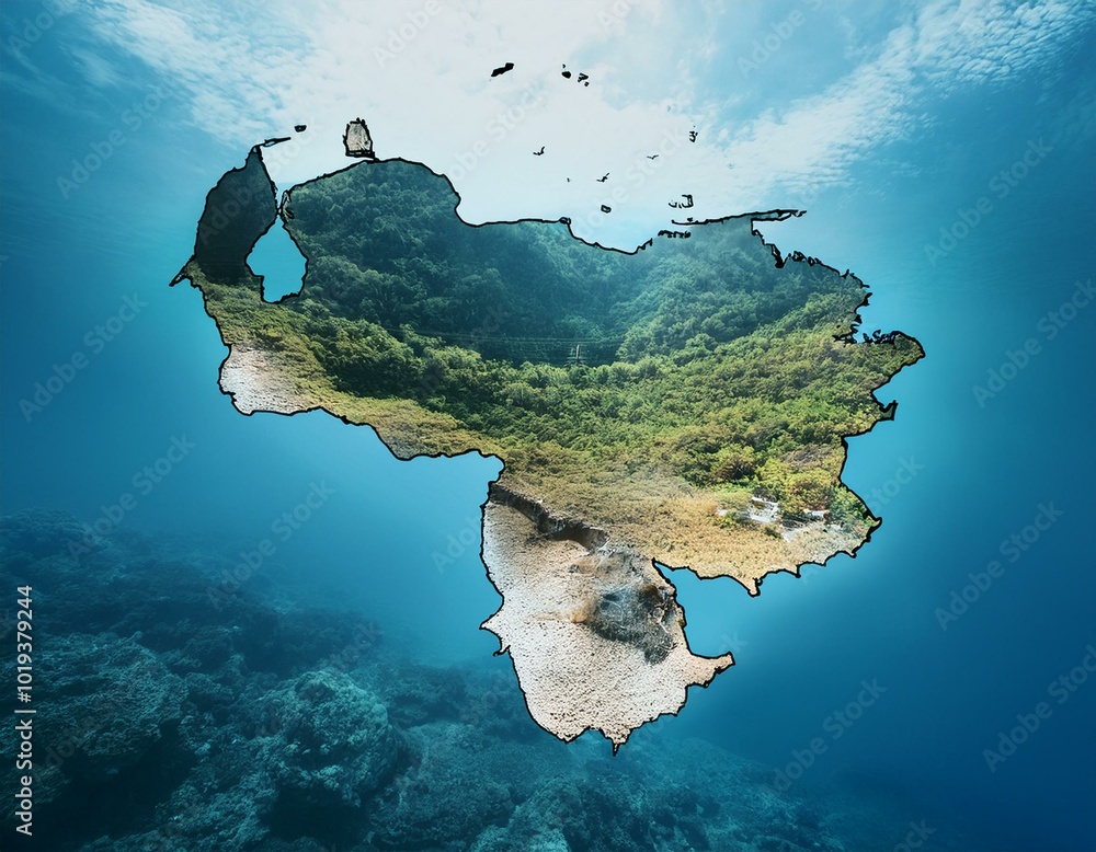 Territorial map of Venezuela, within it there are jungles and mountains ...