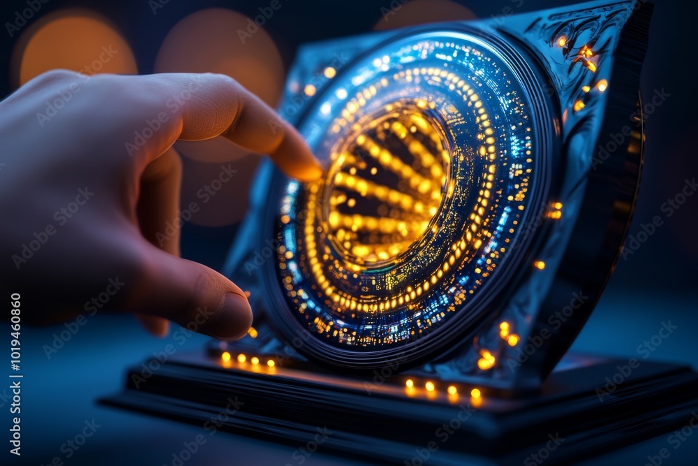 Futuristic image of a digital altar for Lakshmi Puja, where offerings ...