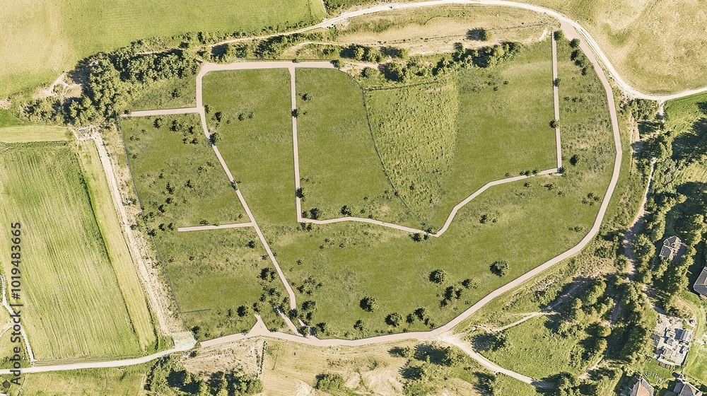 Boundary map for a 2.5-acre square plot, illustrated at a scale of 1 ...