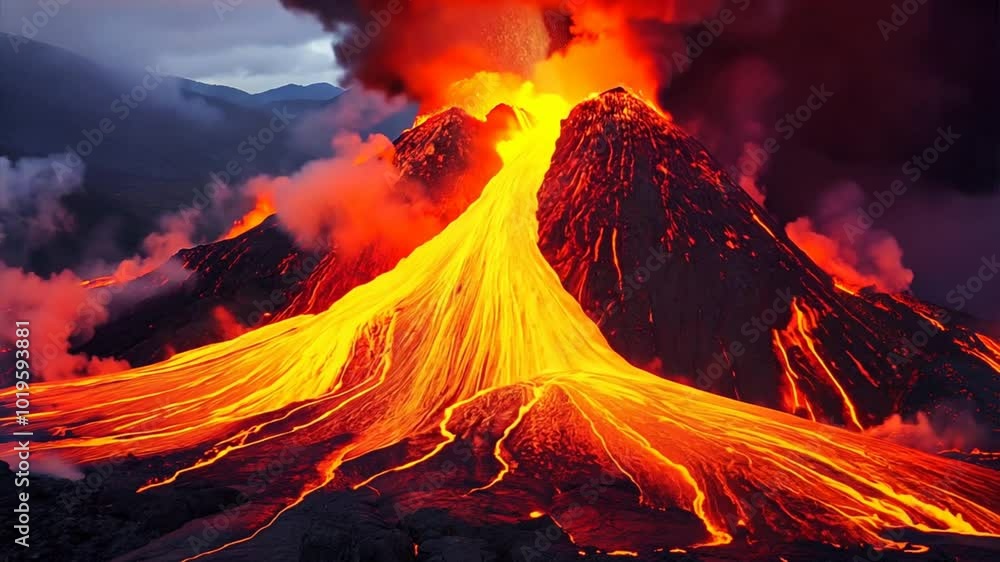 Volcano Eruption: A mesmerizing spectacle of nature's raw power as a ...
