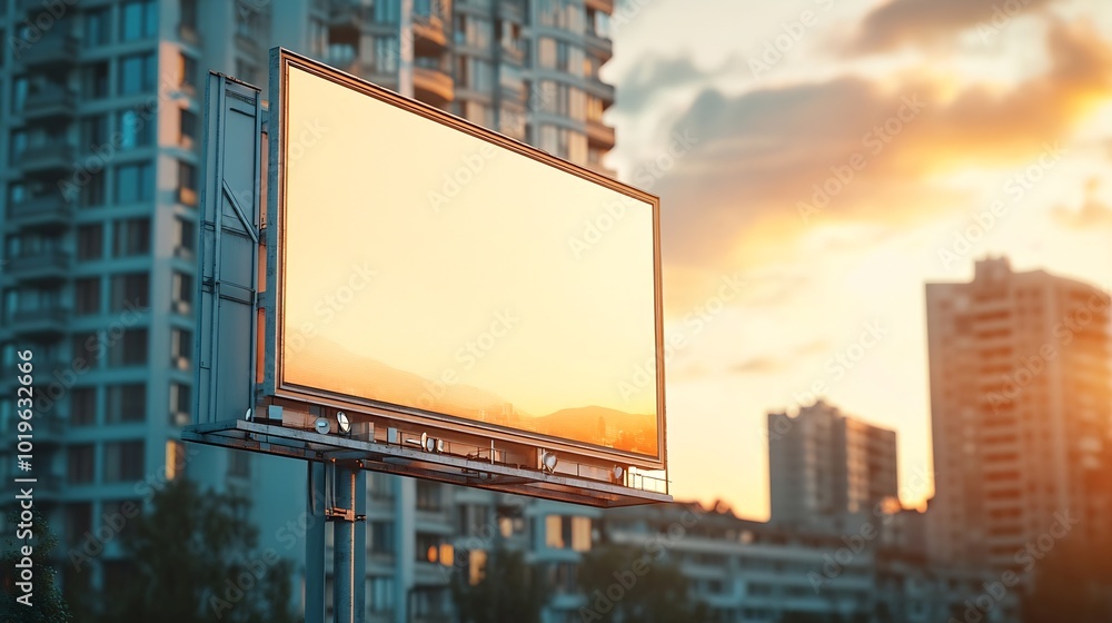 Apartment building mockup space and advertising billboard commercial ...