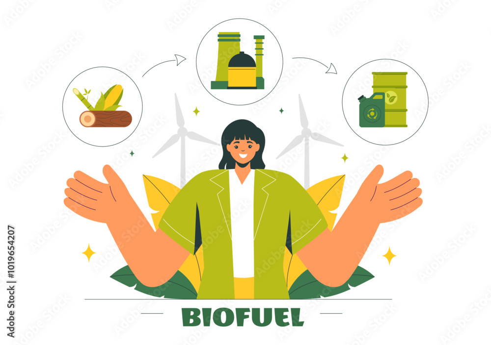 Biofuel Life Cycle of Natural Materials and Plants with Green Barrels ...