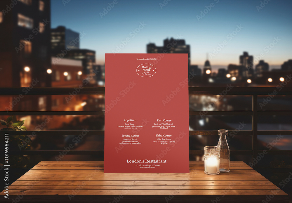 Restaurant Table Menu Mockup With Generative AI Stock Template | Adobe ...