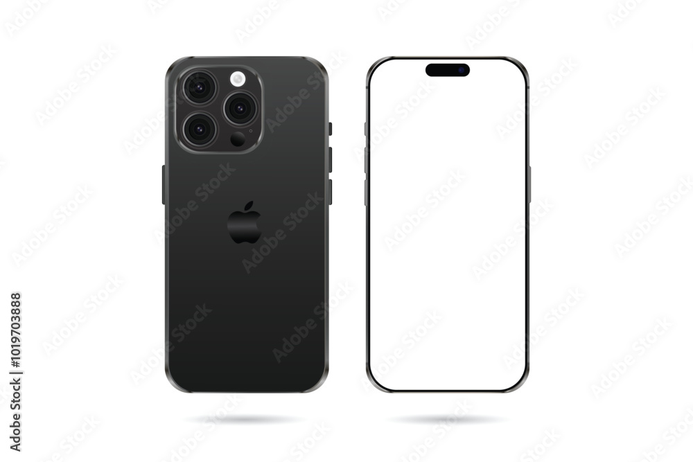 Black Titanium Iphone 16 Pro Max. Realistic mockup of the smartphone ...