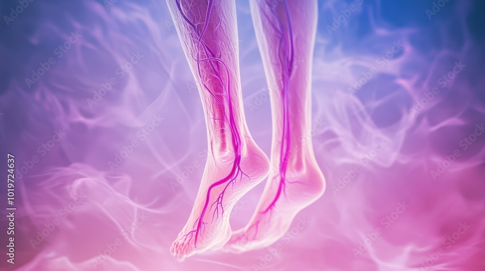 Conceptual medical image of DVT in a leg, showing how blood clots ...