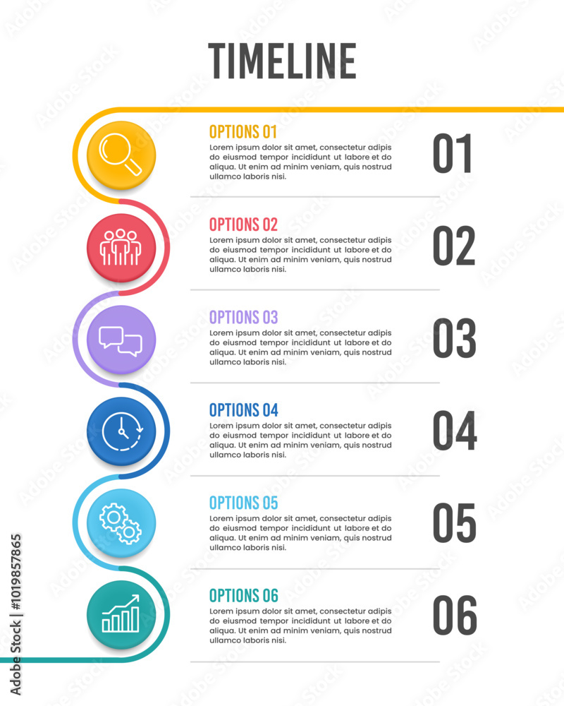 Vertical Infographic Timeline 6 Steps to Success. Business presentation ...