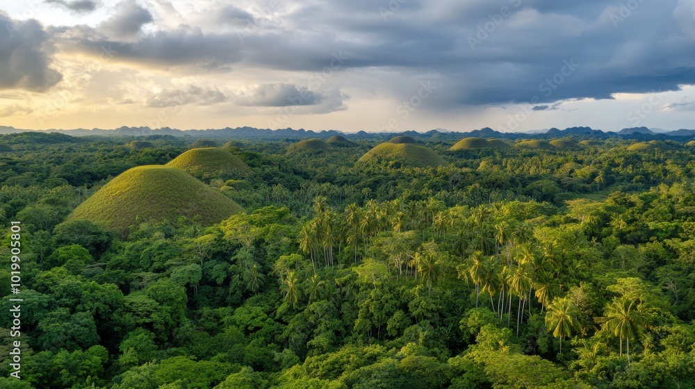 Chocolate Hills - Rolling Green Mounds in Tropical Landscape Stock ...