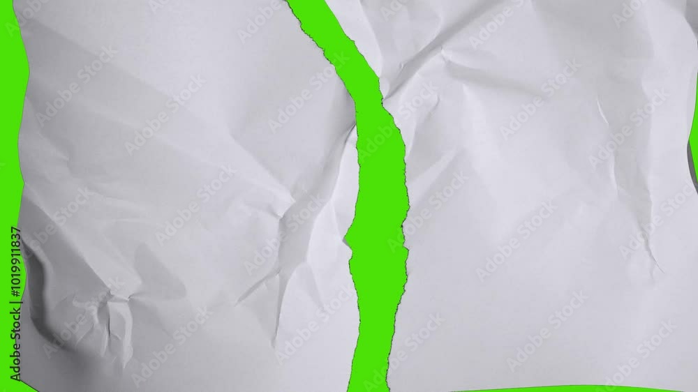 The torn paper transition animation pack is on a green screen ...