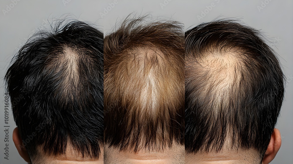 Hair recovery time-lapse, from extensive hair loss to dense regrowth ...