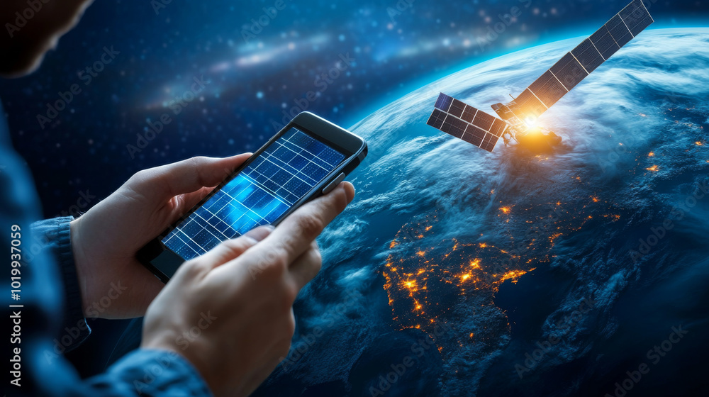 ภาพประกอบสต็อก You can use your phone to access the internet anywhere ...