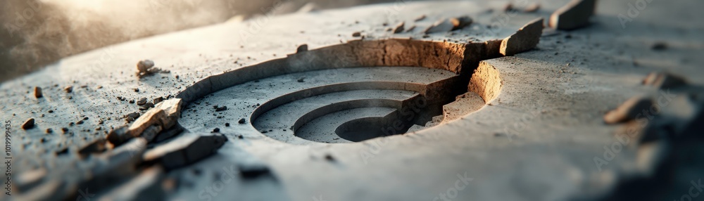 Craft an innovative design using a tilted angle view to explore complex ...