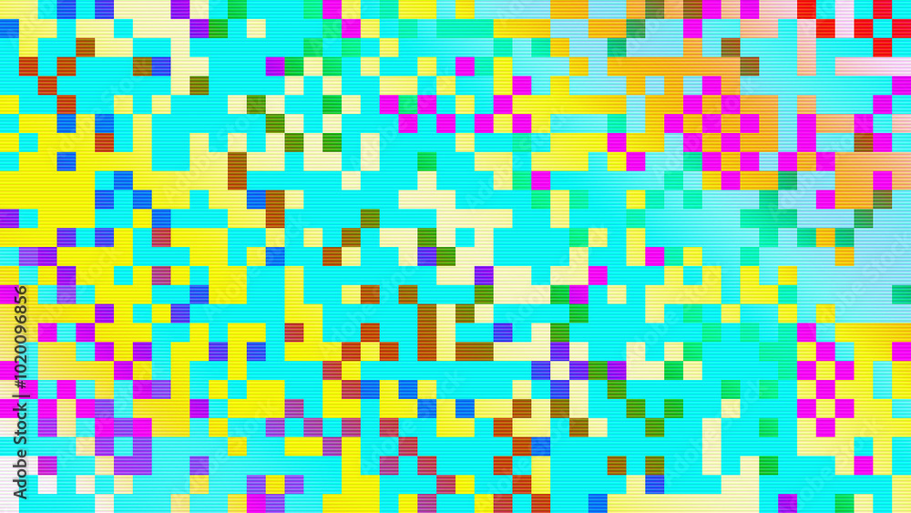 Abstract pixelated interlaced colorful rainbow 8 bit cyber retro game ...