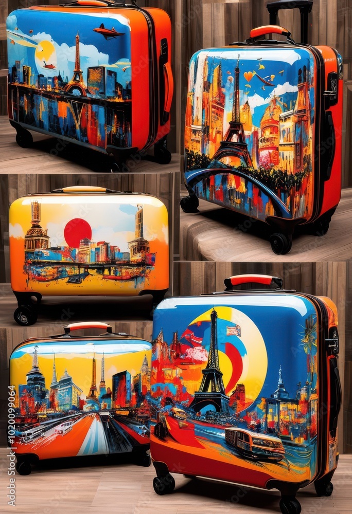 stylish luggage collections displayed eye catching backgrounds youthful ...