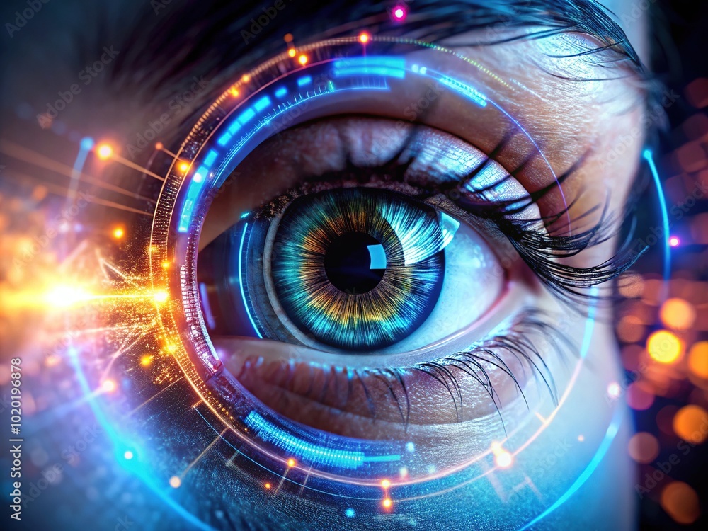 Night Photography of a Human Eye with Holographic Elements for Digital ...