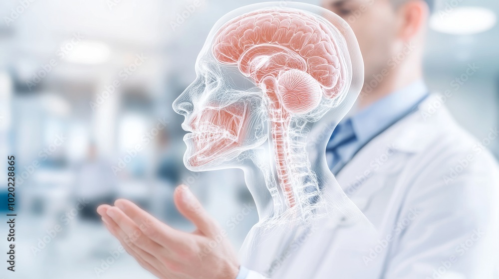 2410_015.doctor presenting cross-sectional model of head and neck ...