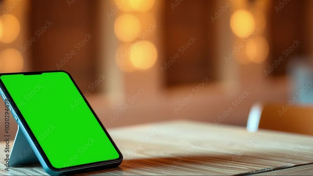 Video of Handphone with Green Screen on the Screen, Animated Zoom Out ...