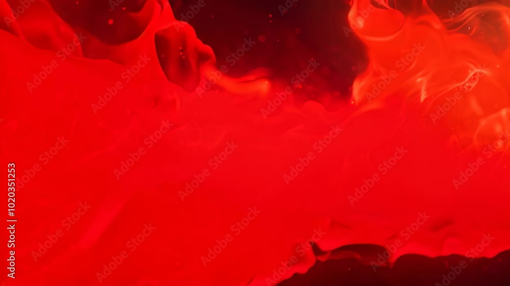 A close-up video of red flames dancing against a dark background ...
