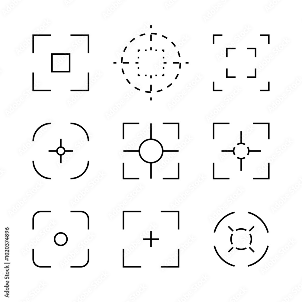 Camera focus viewfinder ui. Camera viewfinders lens frame focus with ...