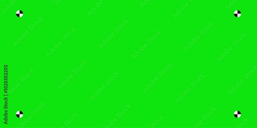 Green screen chroma key background, viewfinder camera frame, video film ...