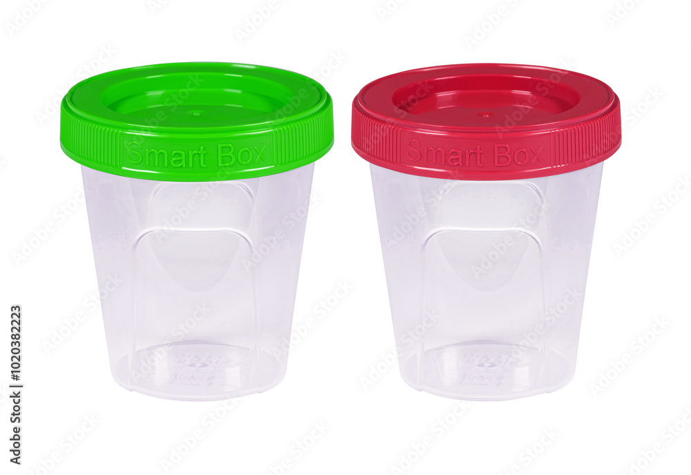 Plastic container set of two for drink food and foodstuffs with plastic ...