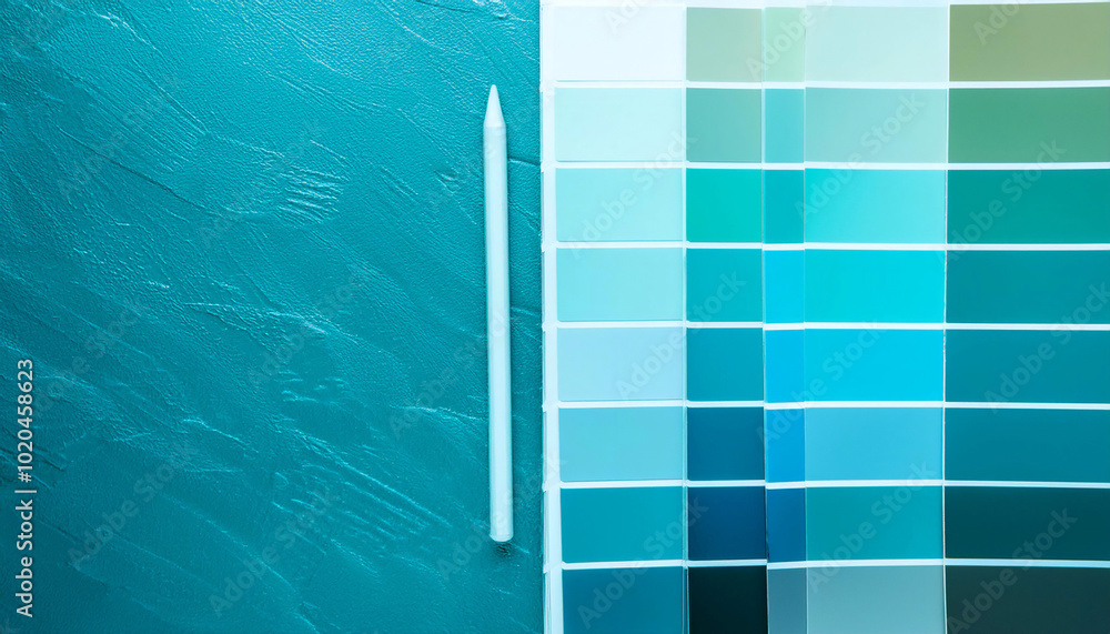 Color cyan and its applications, featuring elements like color palettes ...