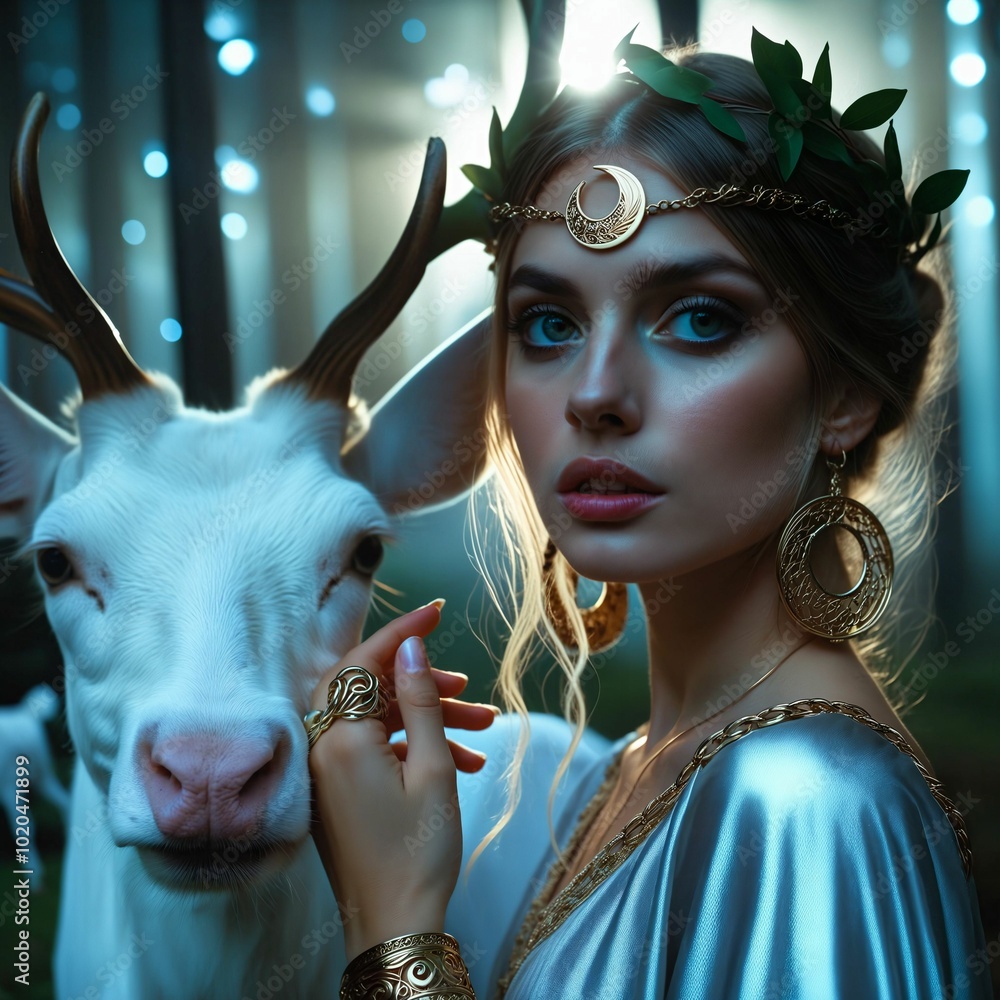 Artemis or Diana Greek goddess of hunt, wilderness, nature, vegetation ...