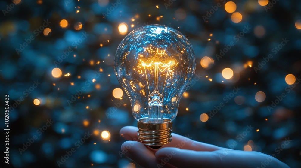 smart business idea symbolized by a light bulb highlighting innovative ...