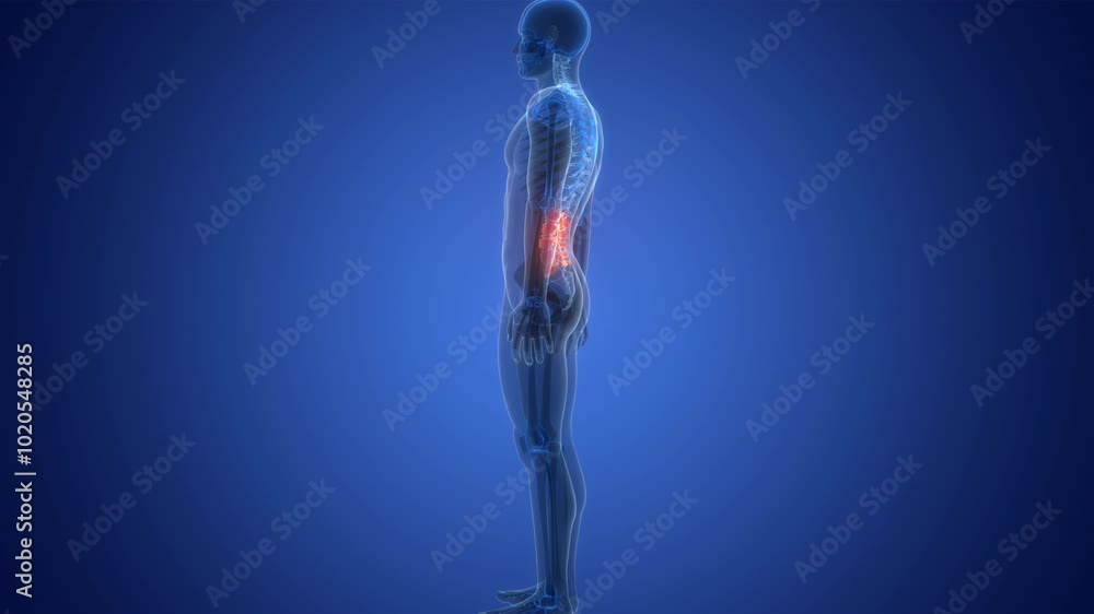 Spinal Cord Vertebral Column Lumbar Vertebrae of Human Skeleton System ...