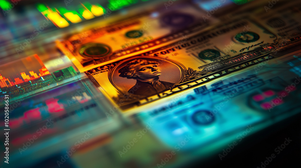 Forex market displaying real-time currency exchange rates on futuristic ...