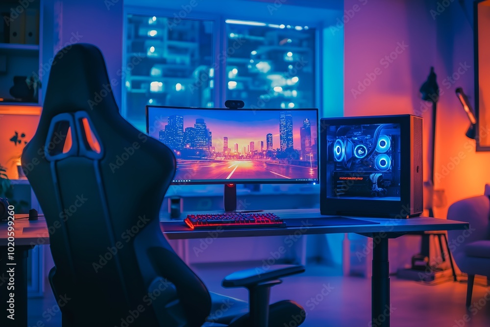 A High-tech Home Office Setup With Dual Monitors, a Mechanical Keyboard ...