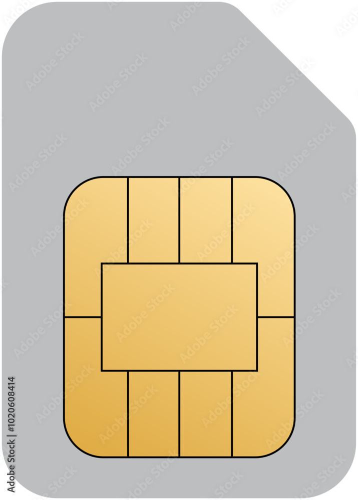 Phone sim card. ID card mockup template. Realistic vector illustration ...