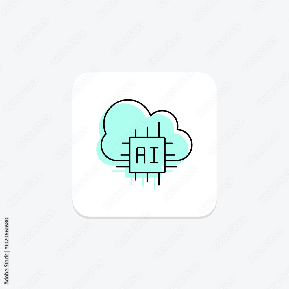 Swarm Intelligence color shadow thinline icon , vector, pixel perfect ...