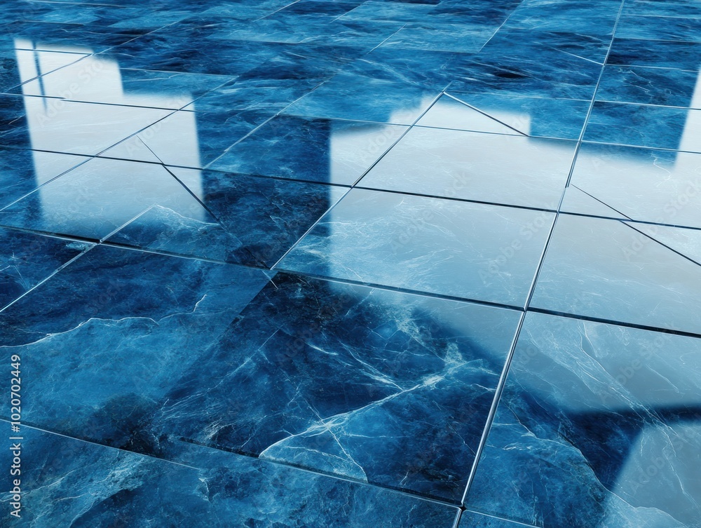 Polished Blue Marble Tiles with Subtle Veins A Modern Look for ...