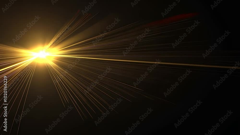 Golden light beams transition smoothly from the left to the right side ...