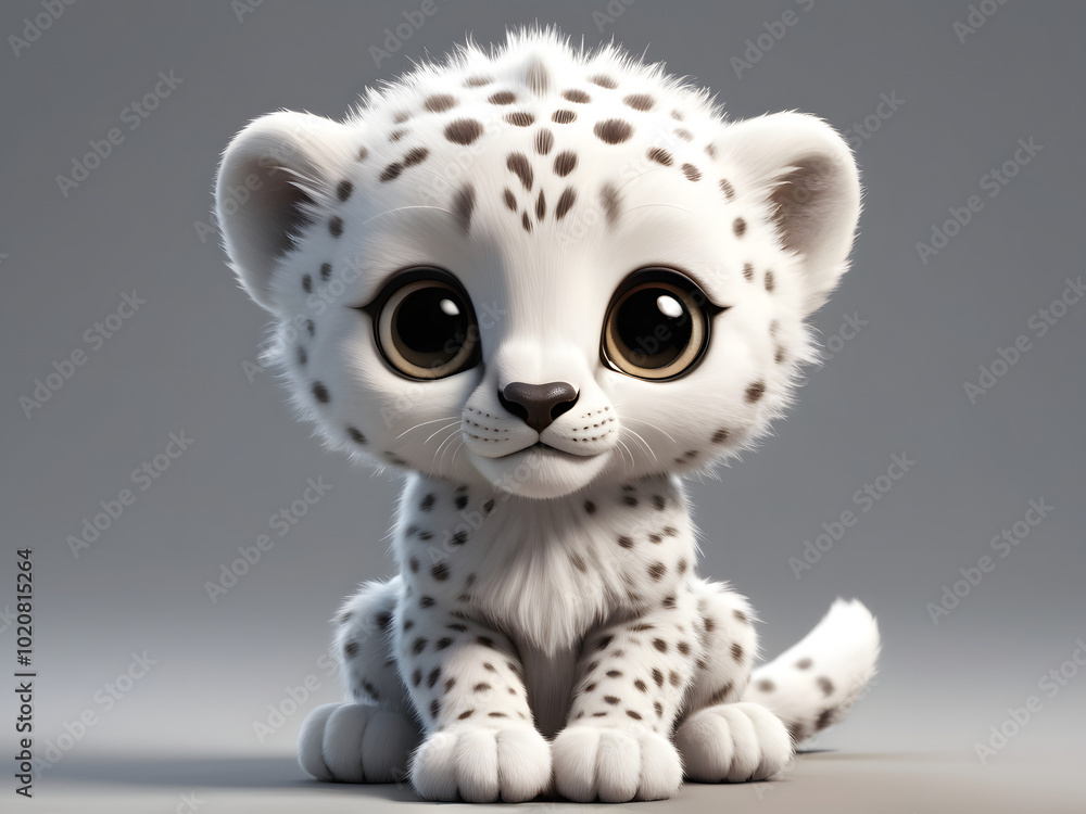 Whimsical Wonder: The Adorable Charm of a Cartoon Baby Cheetah in Soft ...
