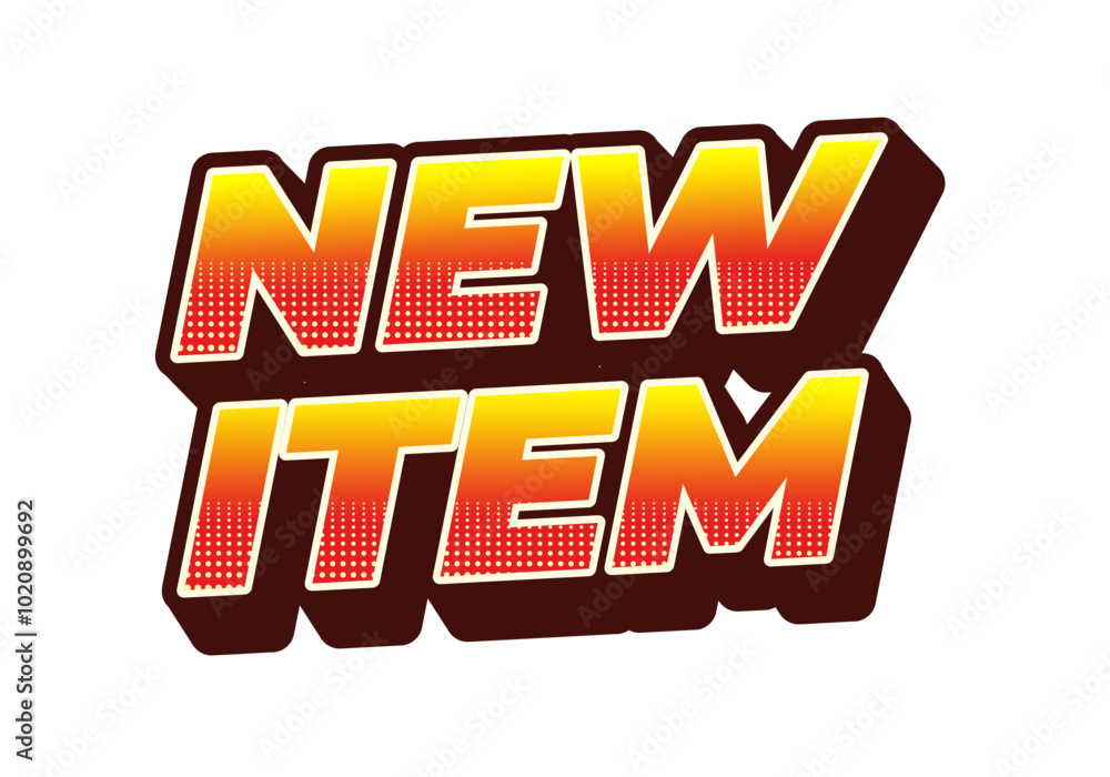 New item. Text effect in 3D style for print ad purpose Stock Vector ...