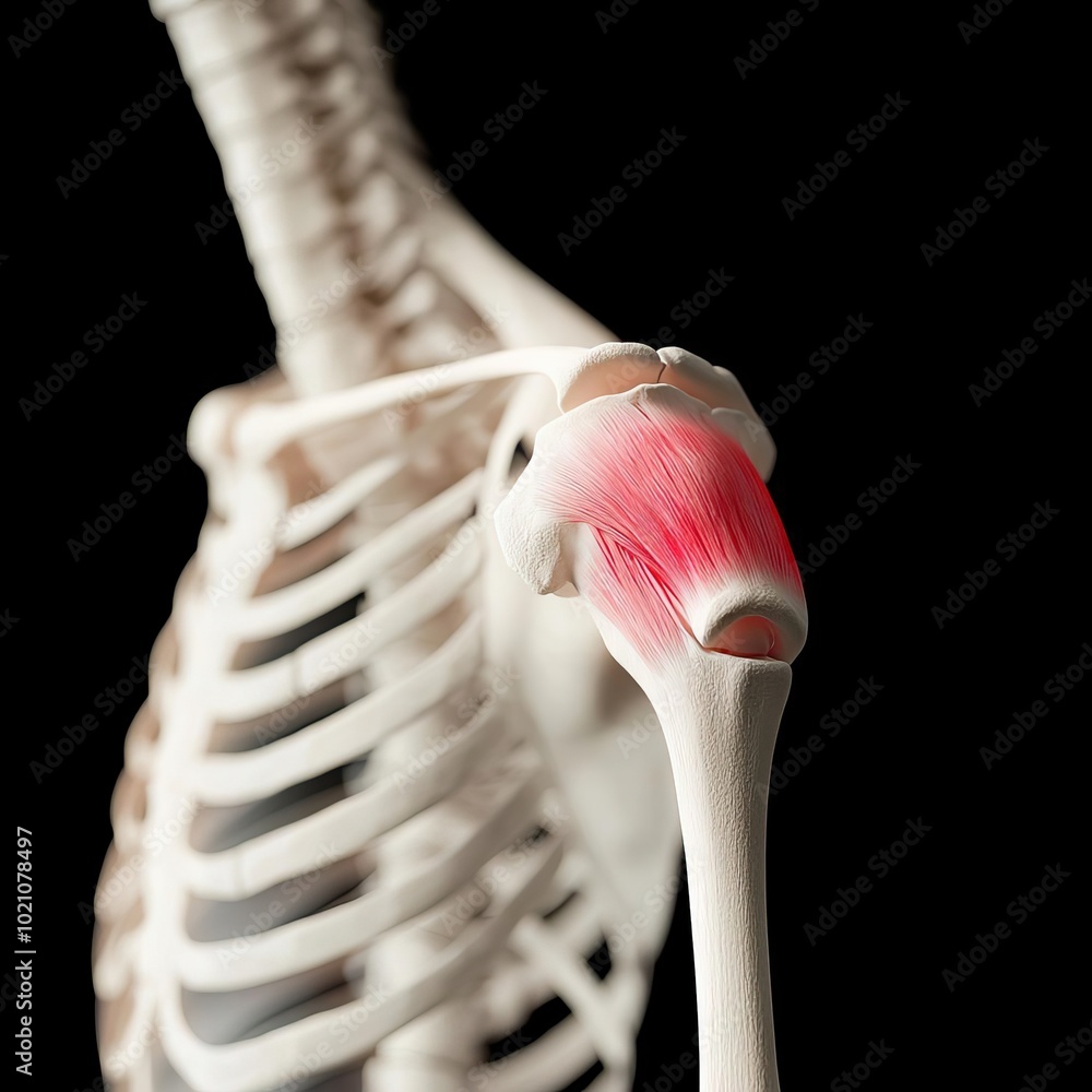 Anatomical Xray of a shoulder joint, with clear visibility of bones and ...