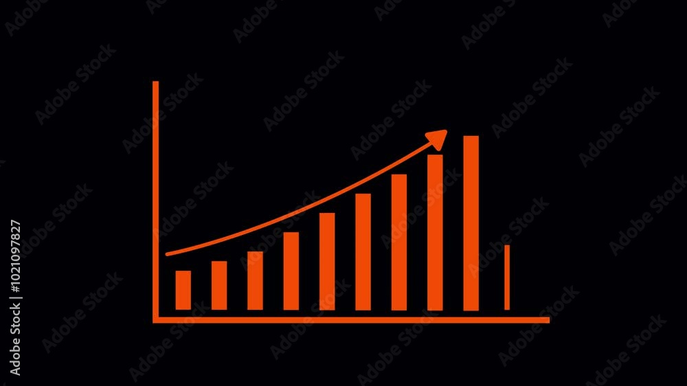 Digital blue bar chart with growing business concept. Hi-tech style ...