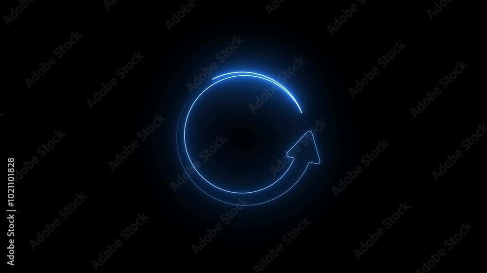 Animation of refresh symbol or loop symbol, arrow animation on white ...