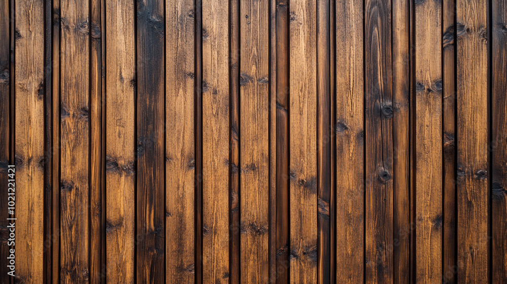 Wooden wall made of vertical panels. Line slats made of wood for a ...