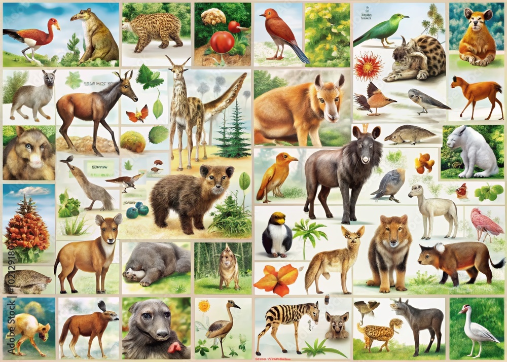 Colorful and Informative Animal Charts for Educational Purposes and ...