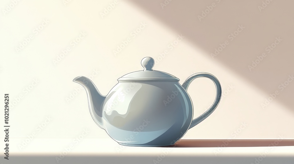 Whimsical Anime Style Silver Tea Pot Casting in Paper Cut Vector ...