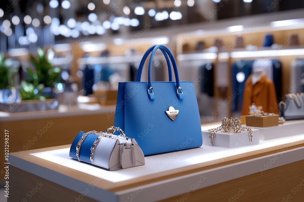 Hyper-realistic depiction of a shopping spree in a high-end fashion ...