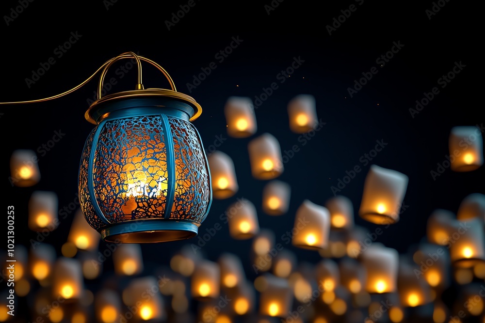 Hyper-realistic image of hundreds of floating lanterns being released ...