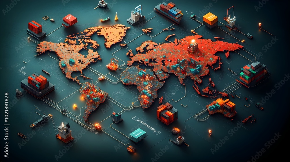 Sophisticated Global Logistics Visualization Depicting Efficient Supply ...