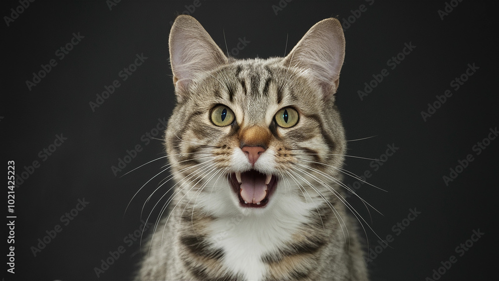 A delightful and adorable picture of a happy cat with a wide smile ...