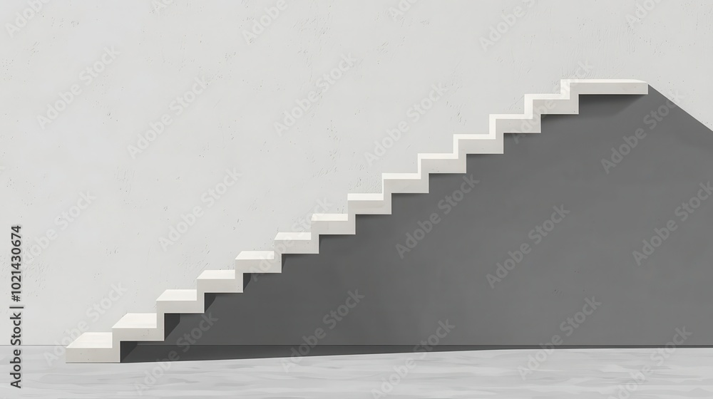 Schematic of a cantilevered staircase with concrete treads extending ...