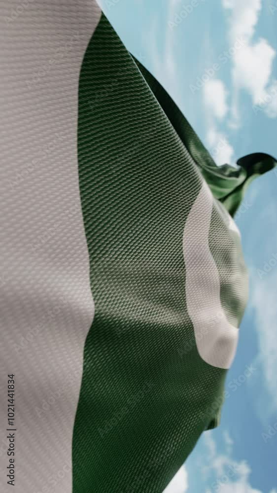 Wavy flag of Pakistan blowing in the wind in slow motion. Waving ...
